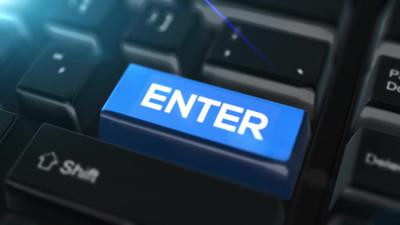 Animation close up computer keyboard with Play Button - Free HD Video ...