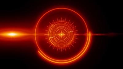 3D circulate shinny circle motion effect animation with particle change ...