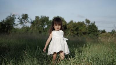 Slow motion, Close up adorable little girl smiling and shy - Free HD ...